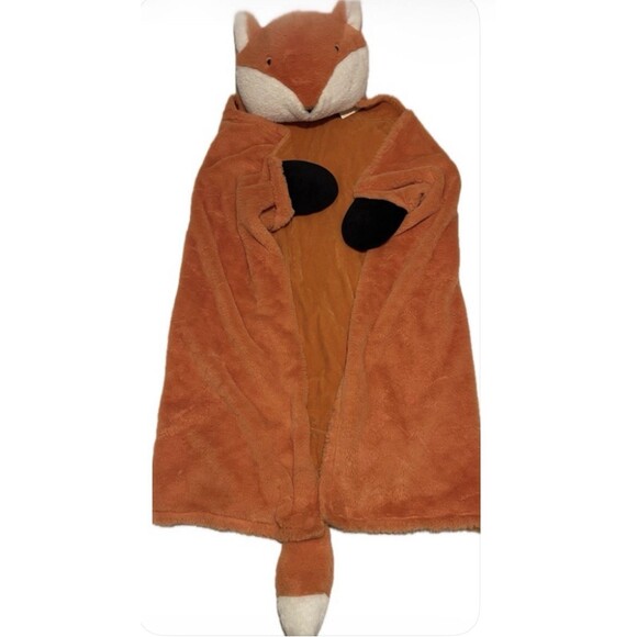 Bedding | Plush Fox Hooded Blanket Black Pocket Corners Tail Tween Teen ...